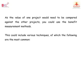 Factors to be considered for project selection | PDF