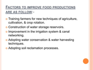Factors to improve food production | PPTX | Agriculture | Industries