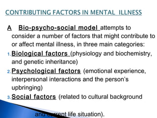 Factors to mental illness | PPT