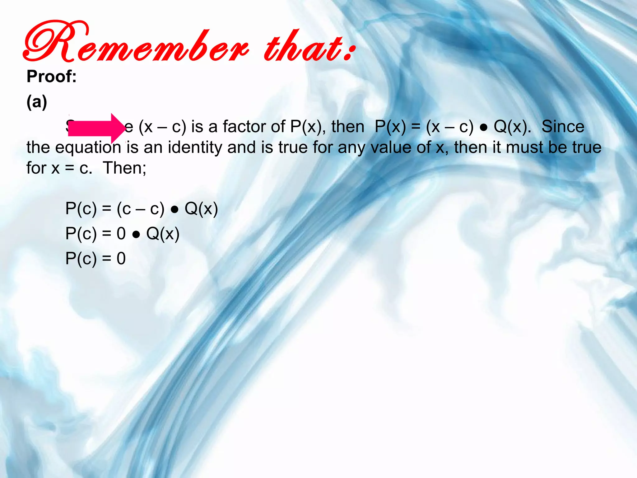Factor theorem | PPT