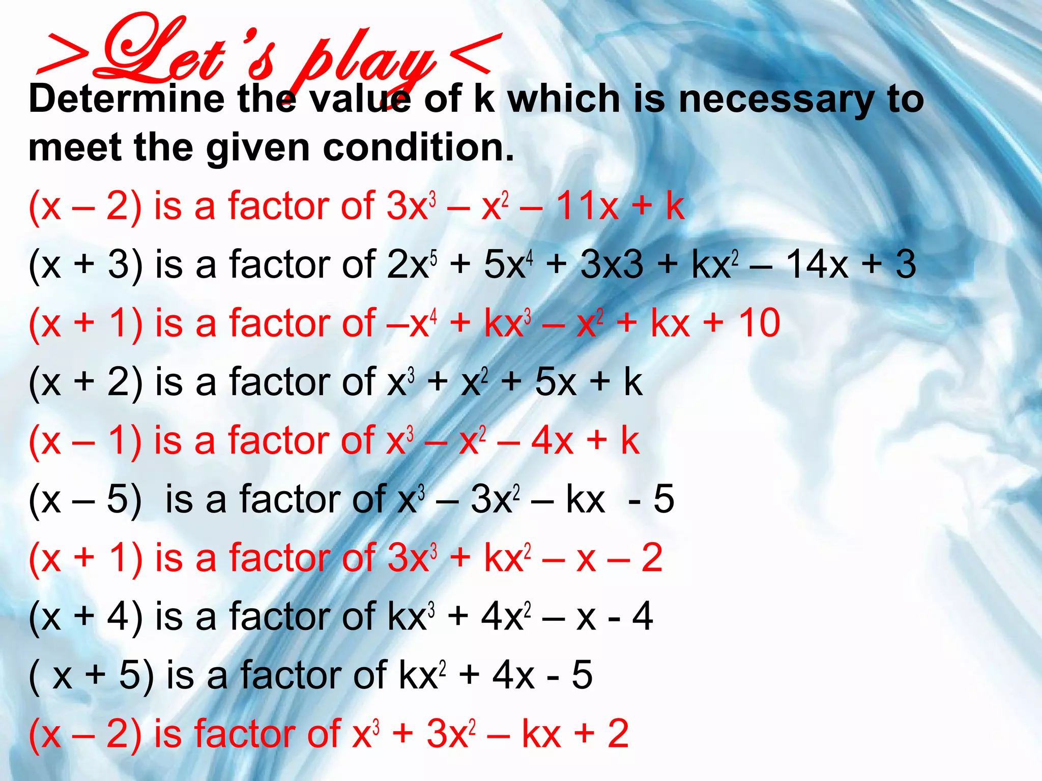 Factor theorem | PPT