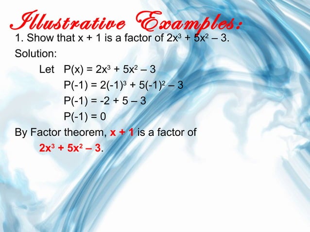 Factor theorem | PPT