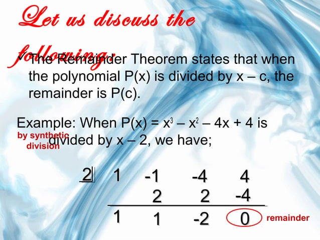 Factor theorem | PPT