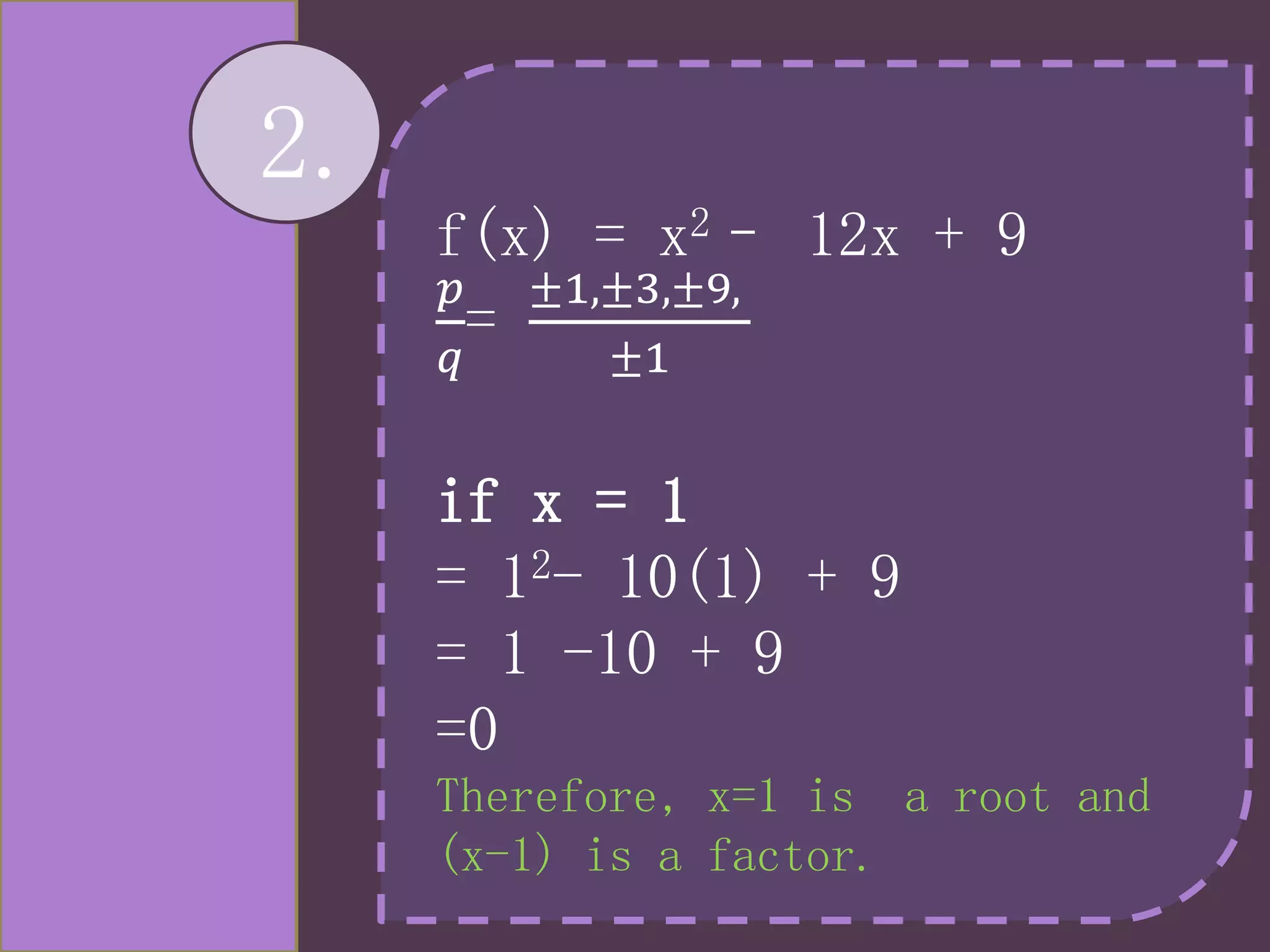 Factor Theorem and Remainder Theorem | PPTX