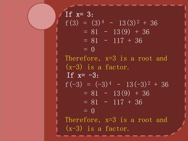 Factor Theorem and Remainder Theorem | PPTX