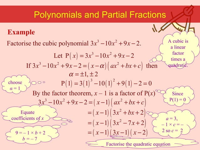 Factor theorem solving cubic equations | PPT | Physics | Science