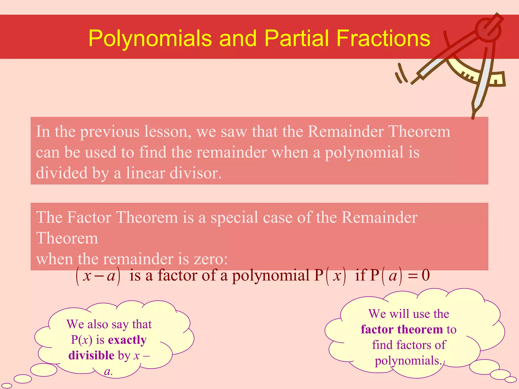 Factor theorem solving cubic equations | PPT