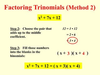 Factoring Trinomials | PPT