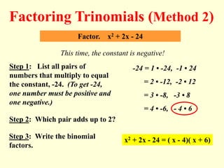 Factoring Trinomials | PPT