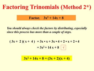 Factoring Trinomials | PPT