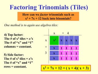 Factoring Trinomials | PPT