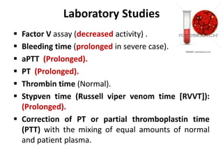 Factor v deficiency | PPTX