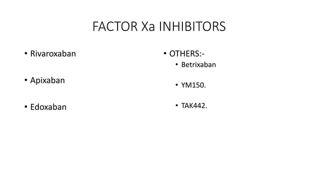 Factor xa inhibitors | PPT