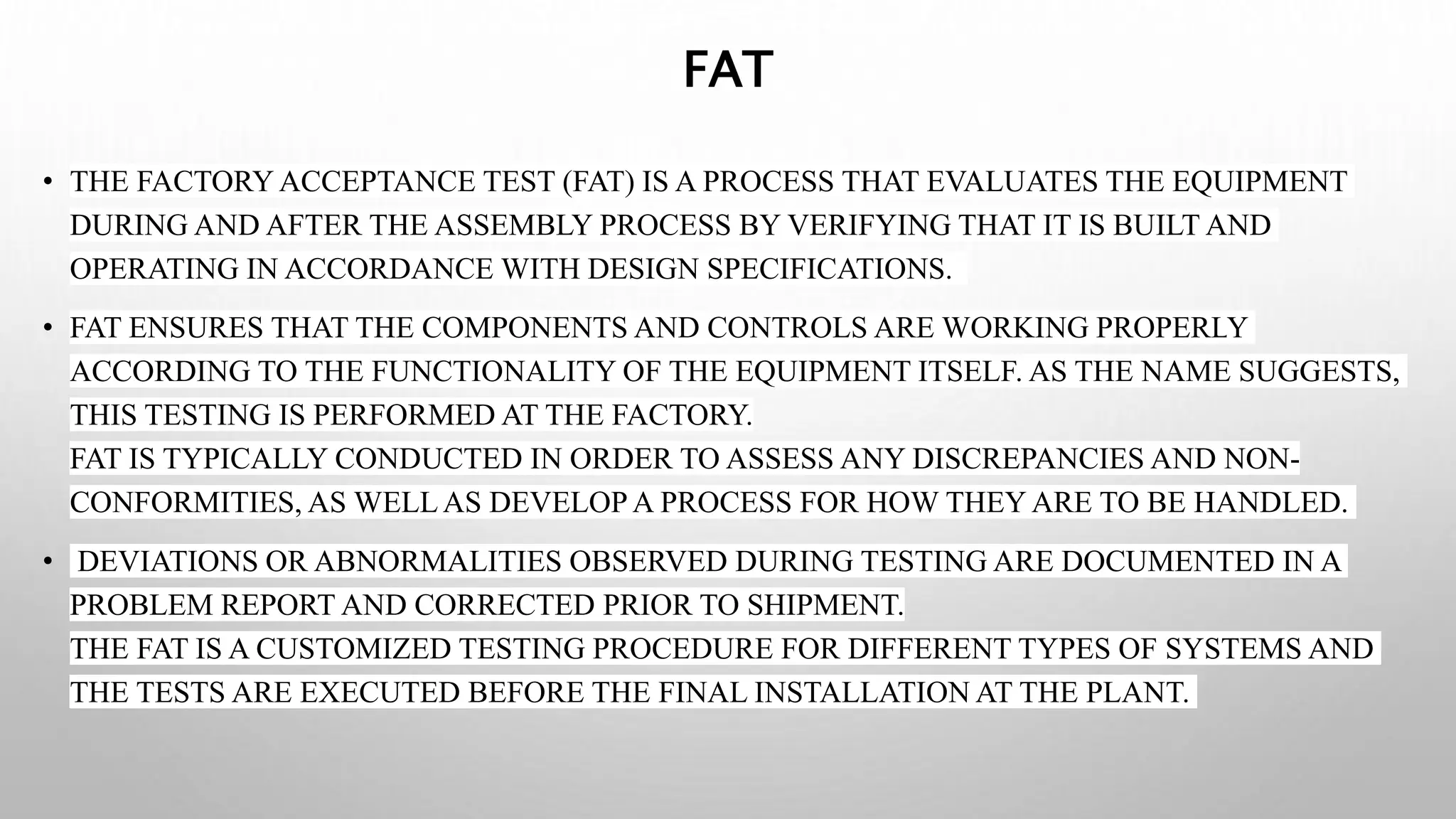 Factory Acceptance Test( FAT).pptx . | PPTX