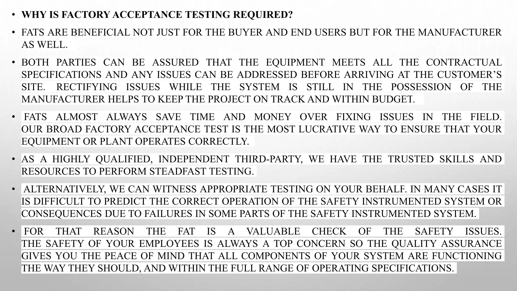 Factory Acceptance Test( FAT).pptx . | PPTX
