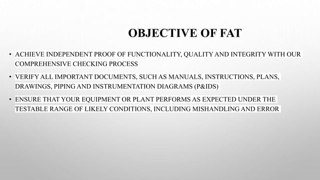 Factory Acceptance Test( FAT).pptx . | PPTX