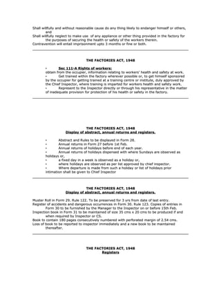 Factory act | PDF