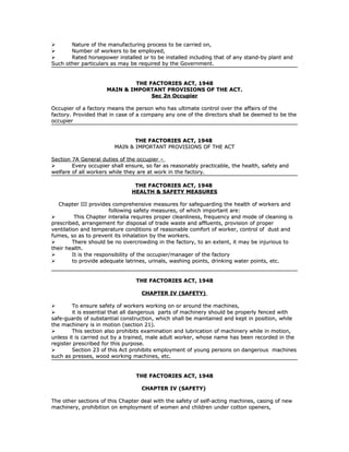 Factory act | PDF