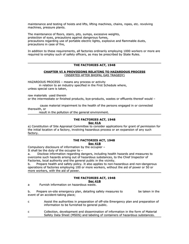 Factory act | PDF