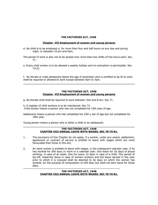 Factory act | PDF