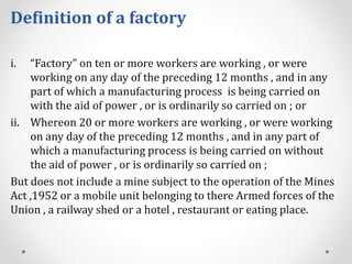Factory act | PPT