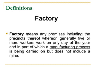 FACTORY ACT of industrial law course.ppt