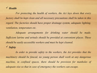 Factory Act and Rules, Fundamentals of Accident Prevention, Elements of ...
