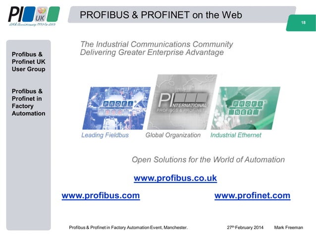 Factory automation seminar introduction and PROFIBUS & PROFINET update mark freeman | PPT