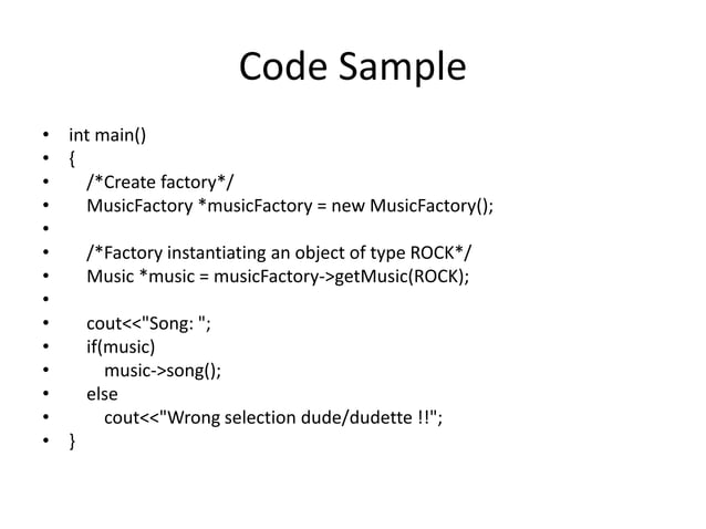 Factory Design Pattern Ppt