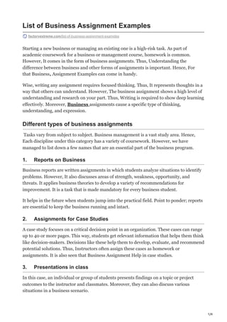 factoryextreme.com-List of Business Assignment Examples.pdf