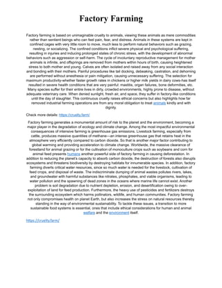 Factory Farming Humane Foundation Humane Foundation | PDF