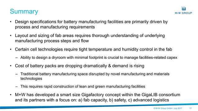 Factory Infrastructure for Battery Manufacturing | PDF