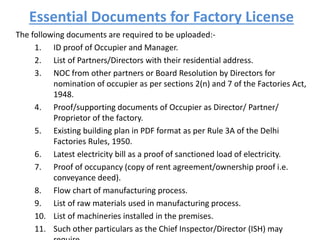 Various Licenses Required to Set Up a Factory in Delhi | PPT