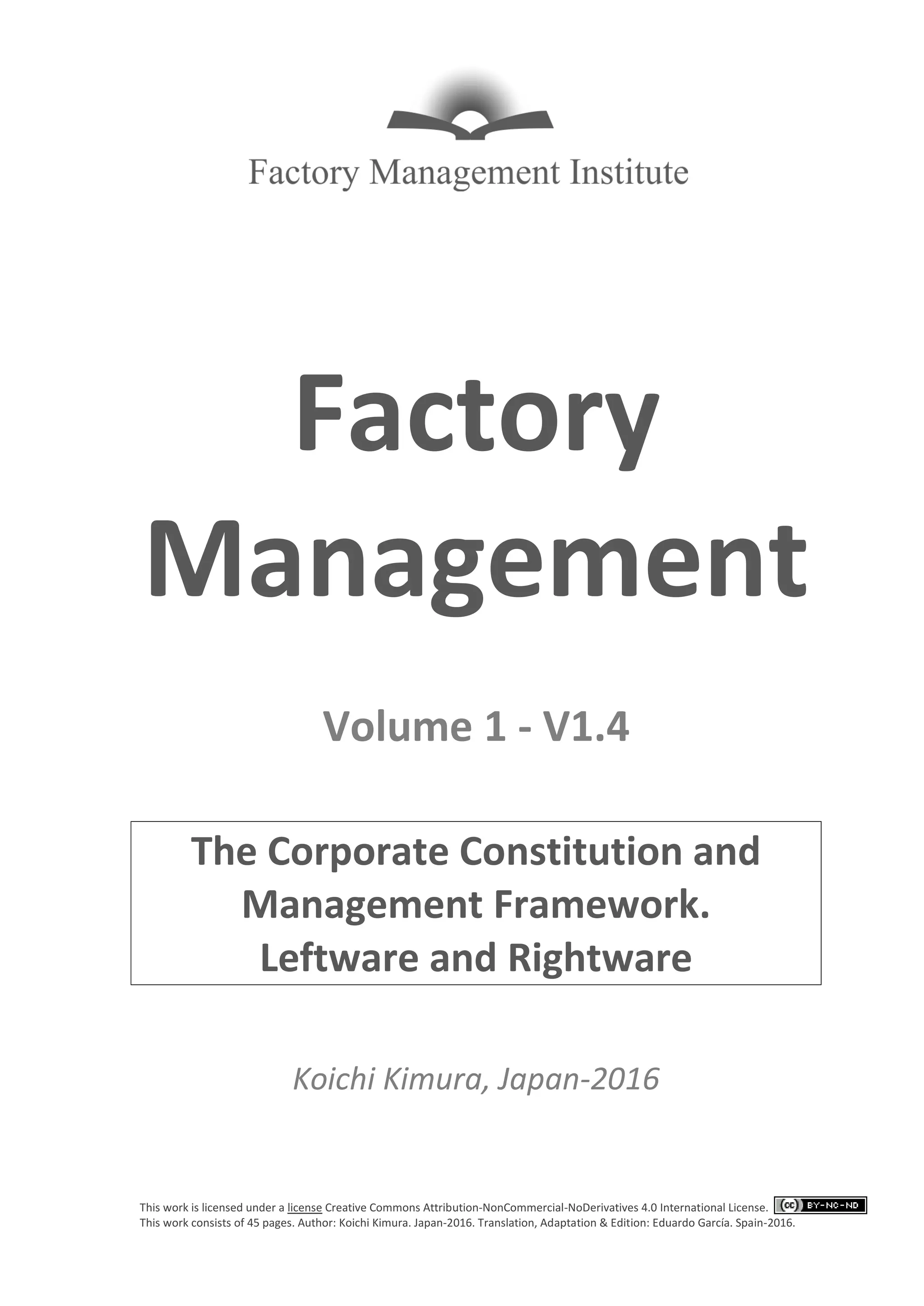 Factory management-1 The Corporate Constitution and Management ...