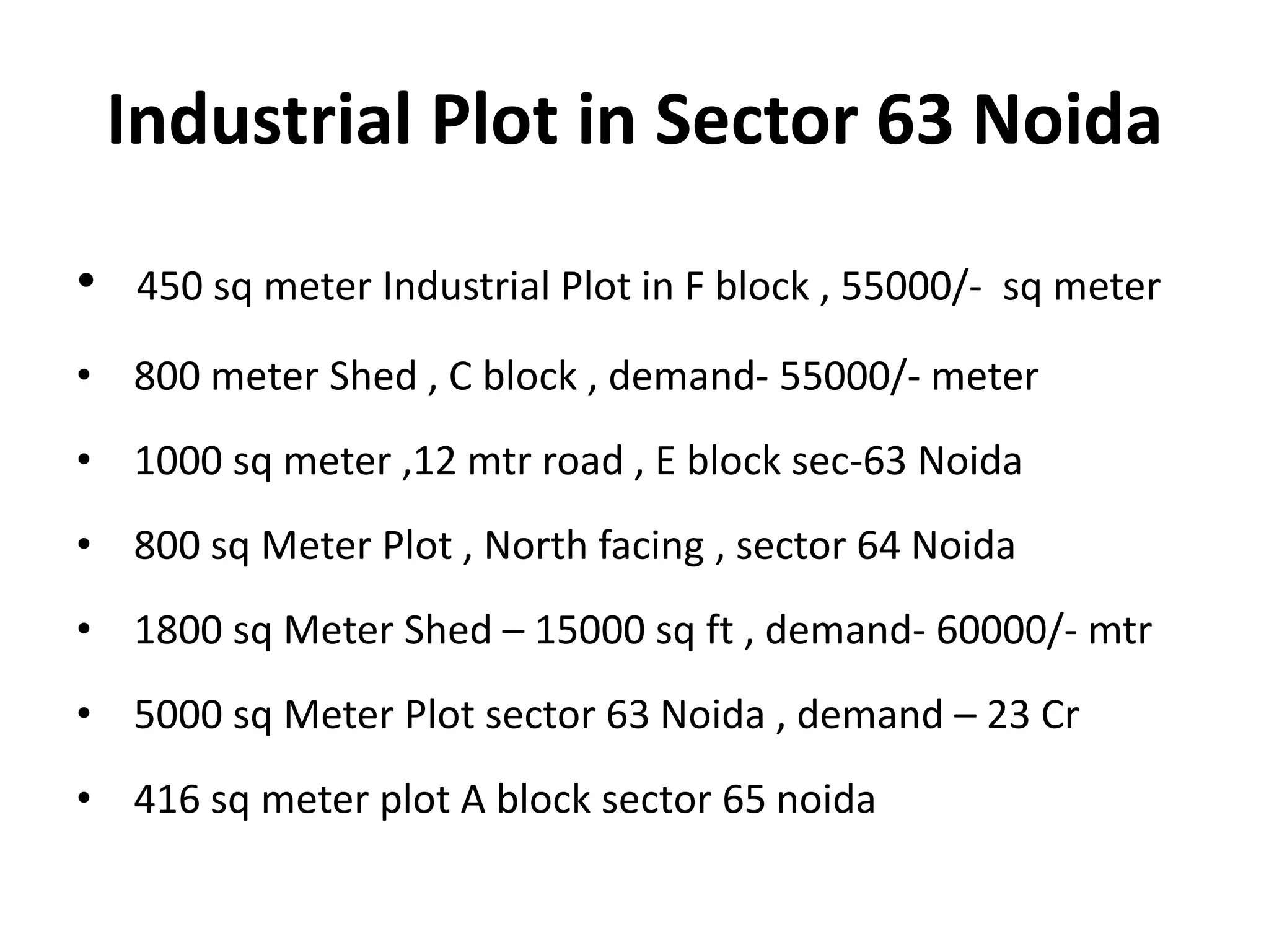 Industrial Plot / Land in Sector 63 Noida | PPTX