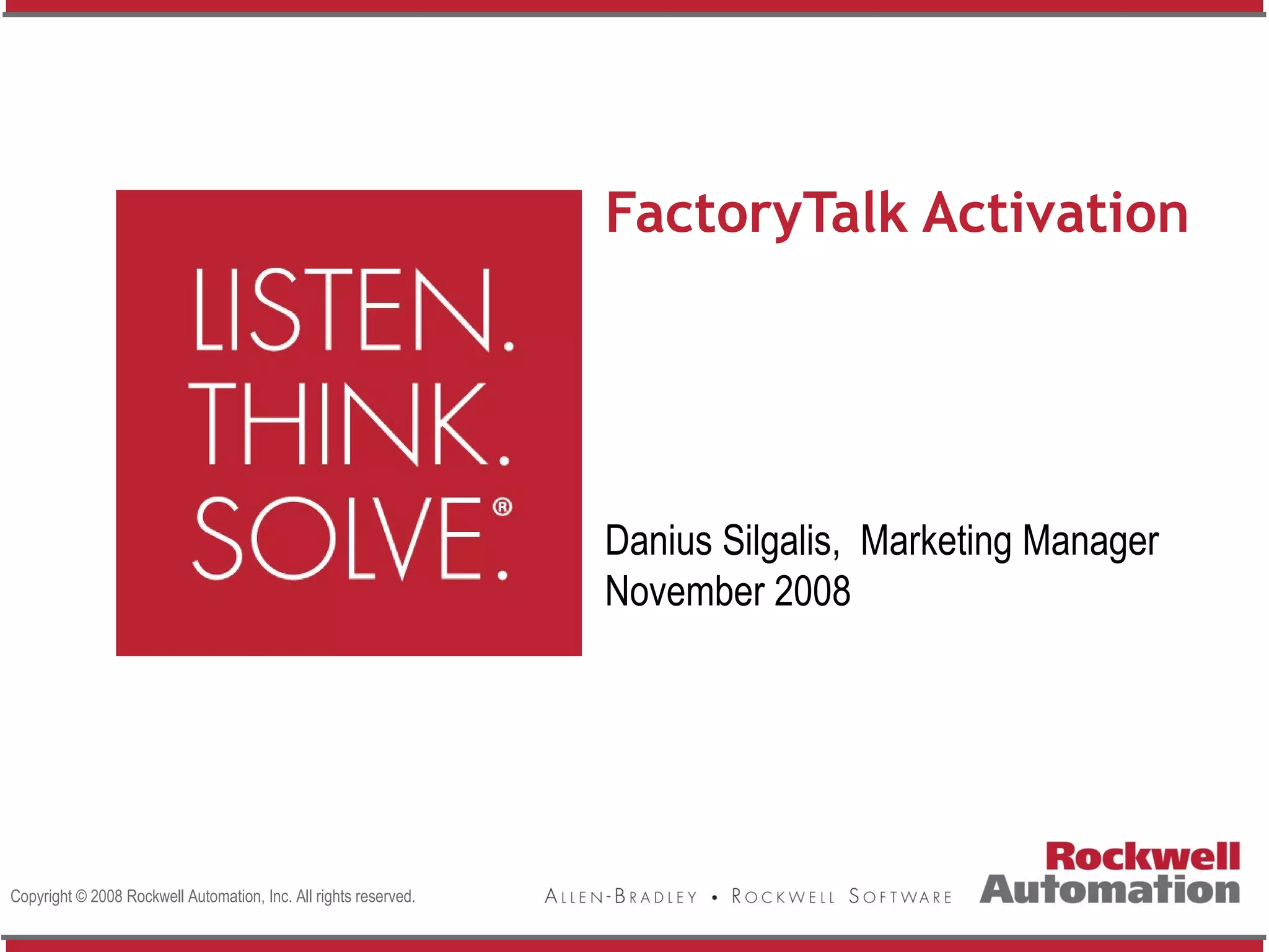 Factory talk activation customer | PPT