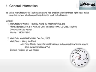 Factory Tour Report 120309 | PPT