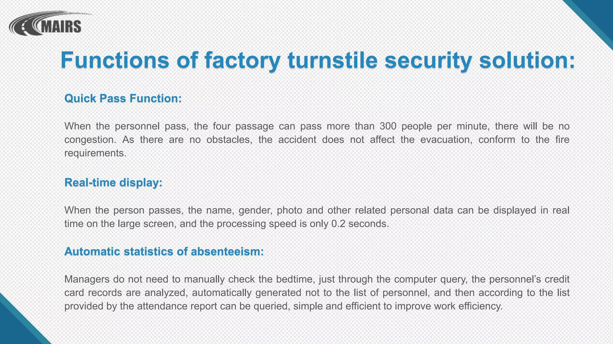 Factory turnstile - Mairsturnstile.com