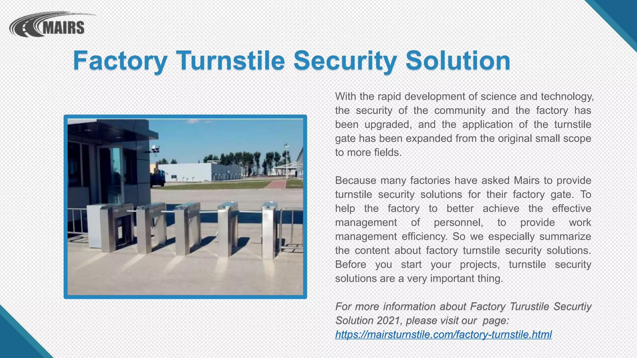 Factory turnstile - Mairsturnstile.com