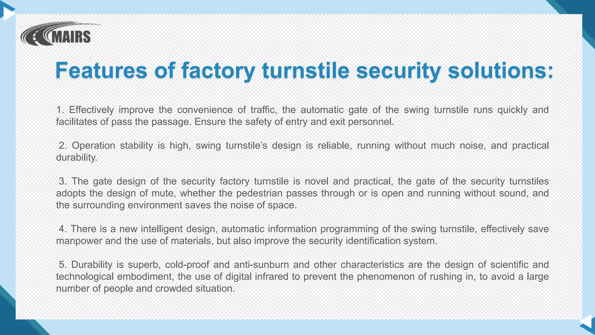 Factory turnstile - Mairsturnstile.com