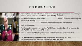 Facts: Faith's Firm Foundation | 1 Corinthians 15:1-8 Bible Study | PDF