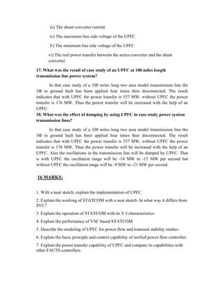 Flexible Ac Transmission Systems 2Mark Materials and Question Bank | PDF