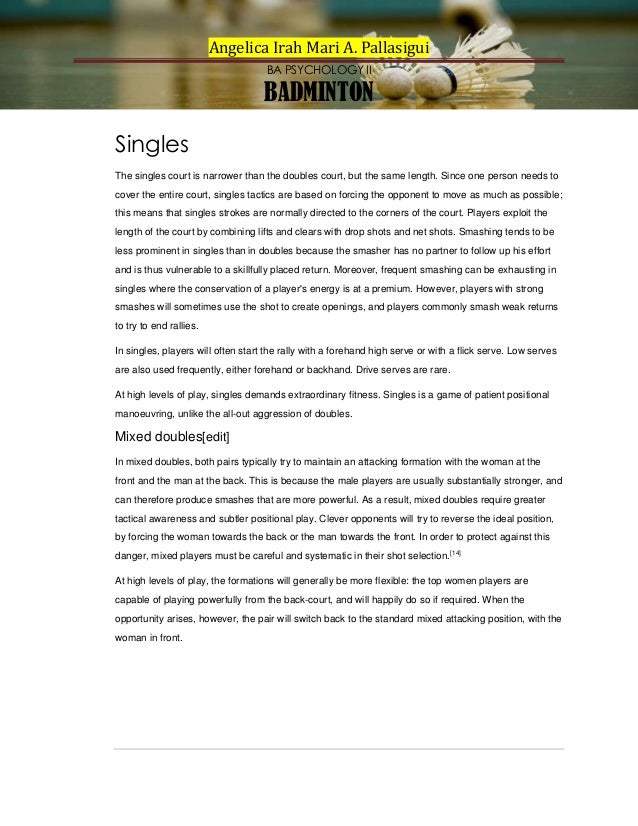 Facts about badminton