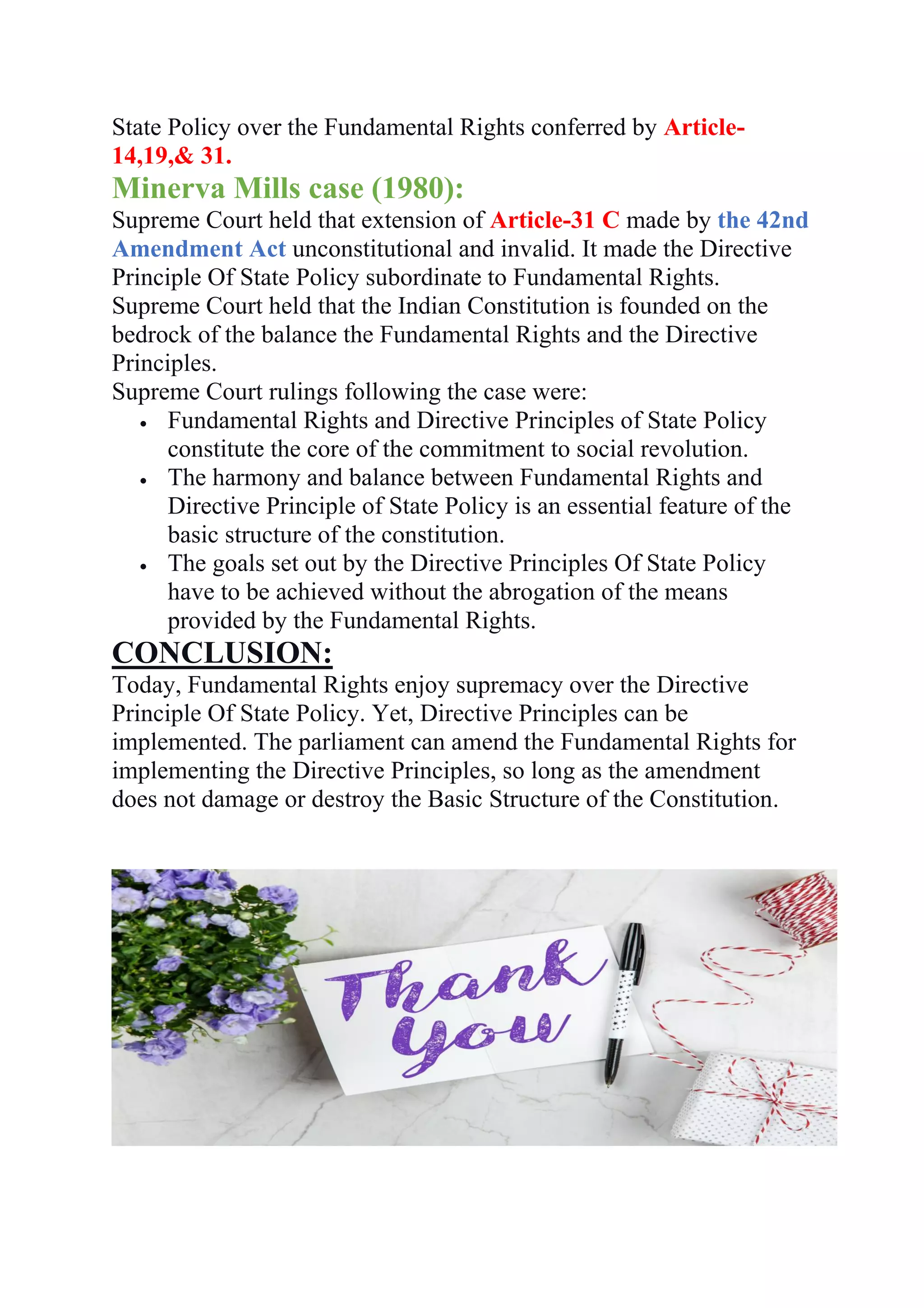 Facts about directive principles of state policy (Brief Notes) | PDF