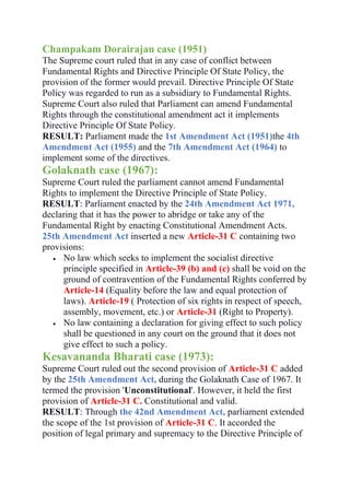 Facts about directive principles of state policy (Brief Notes) | PDF