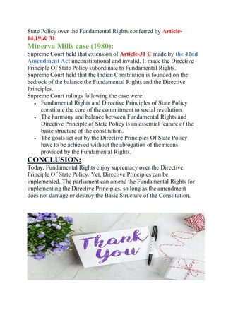 Facts about directive principles of state policy (Brief Notes) | PDF