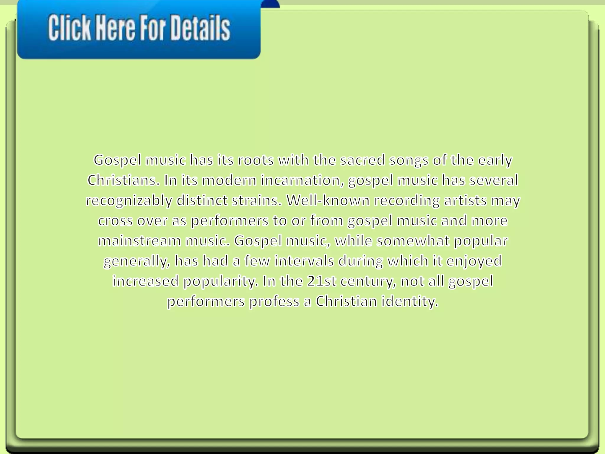 Facts About Gospel Music | PPSX