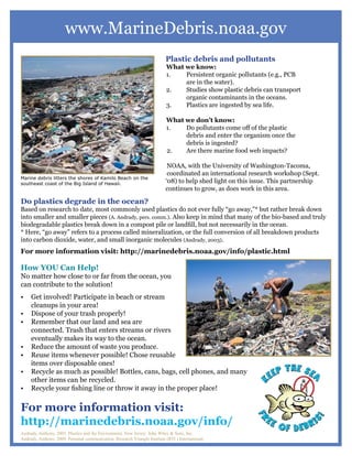 Facts about marine debris international coastal cleanup day | PDF
