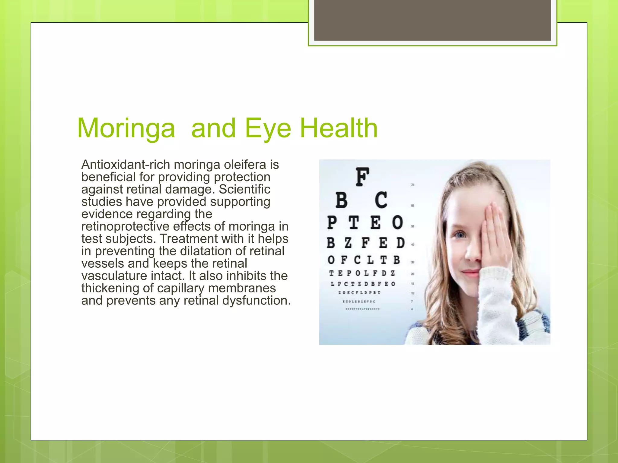 Facts about moringa oleifera by mr Allah Dad Khan Visiting professor he ...