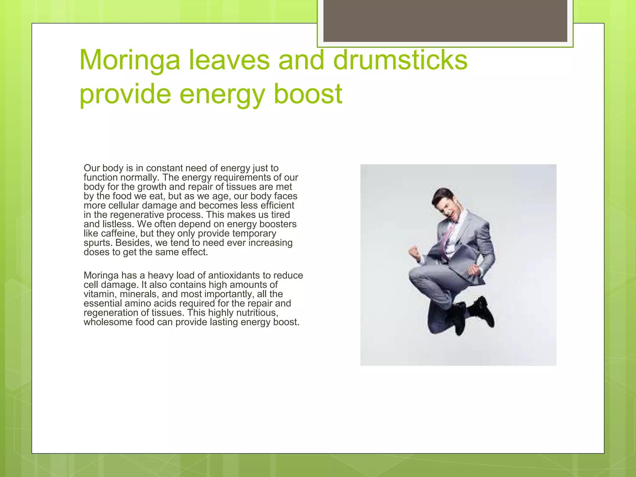 Facts about moringa oleifera by mr Allah Dad Khan Visiting professor he ...